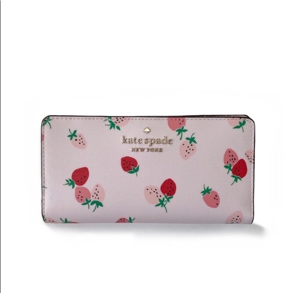 kate spade | Bags | Kate Spade Staci Strawberries Slim Bifold Wallet ...